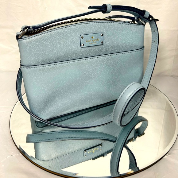 kate spade | Bags | Kate Spade Blue Leather Crossbody Bag With ...